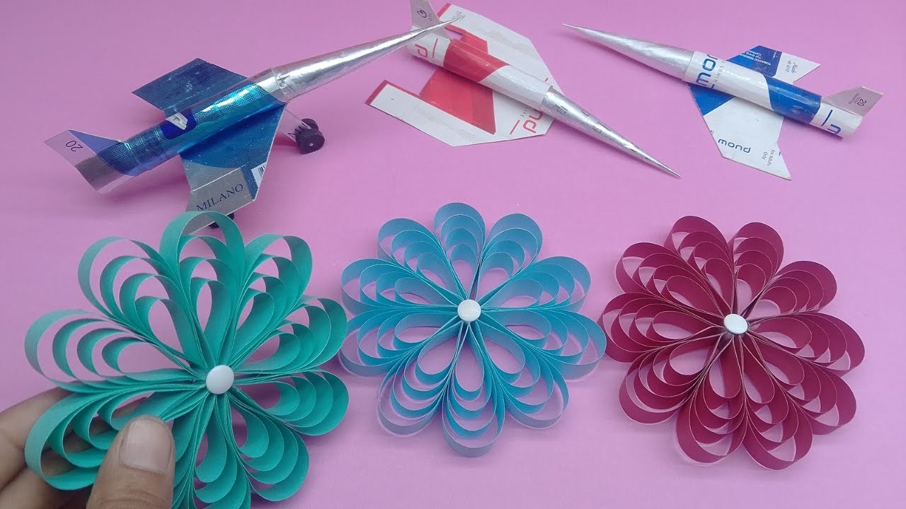 how to make Paper Flower Step By Step |Very Easy Paper Flower Craft ...