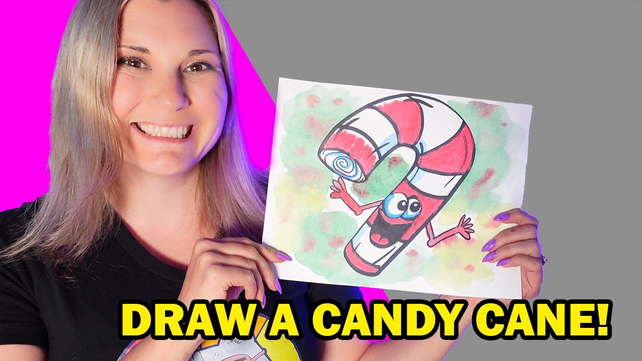 How to Draw a Christmas Candy Cane for Kids! - YouTube