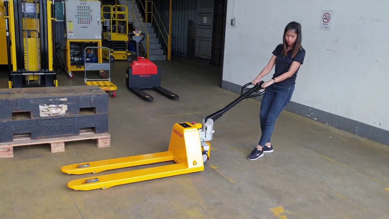 MAXITON - Hybrid Electric Pallet Truck - 5 mns video - YouTube