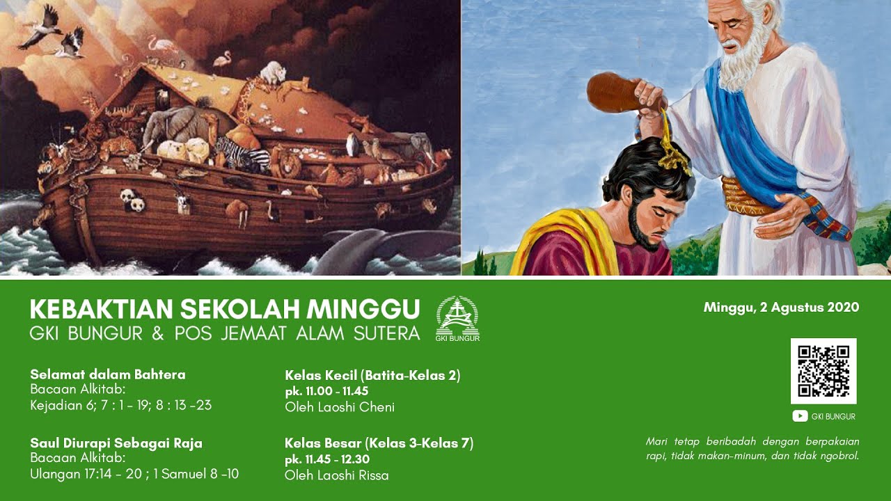 Sekolah Minggu Besar 2 Agustus 2020 - Laoshi Rissa - Saul Diurapi ...