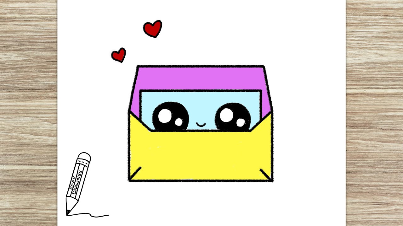 How to Draw Cute Letter and Envelope, Easy Drawings - YouTube