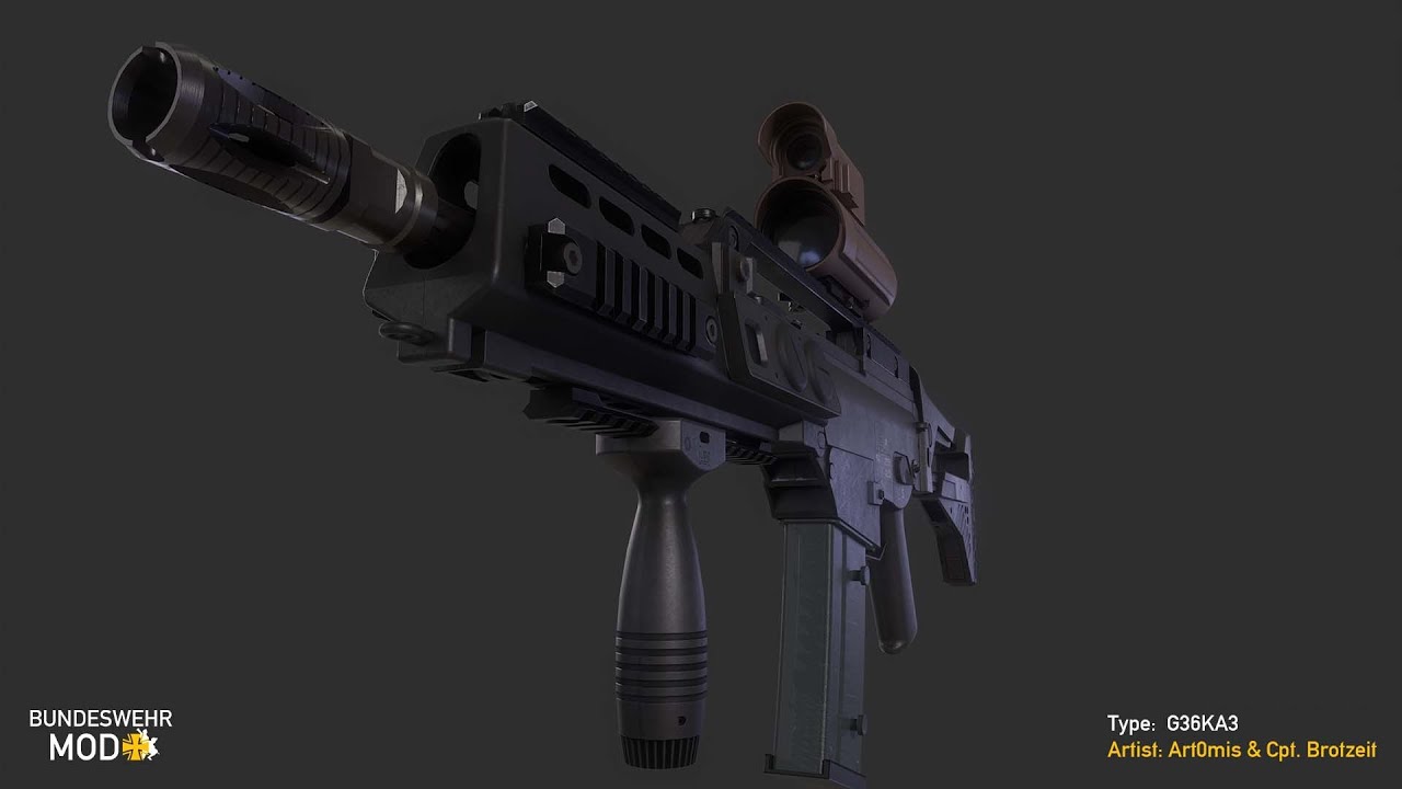 Bundeswehr Mod: G36A3 Soundtest and Double Optics - YouTube
