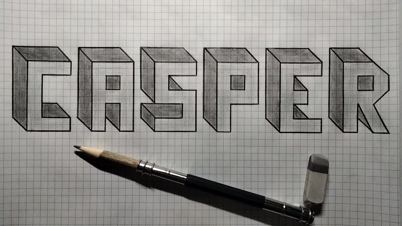 🎃 CASPER 🎃 🕸️ Happy Halloween🕸️. how to draw 3D Letters CASPER. Drawing ...