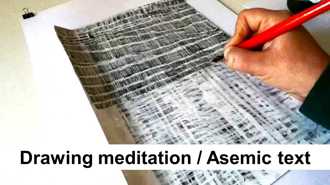 Abstract line art / Meditative drawing / Asemic text - YouTube
