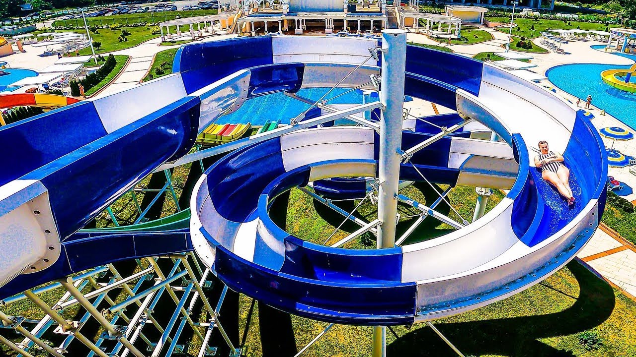 Family Water Slide at Sunset Aquapark - YouTube