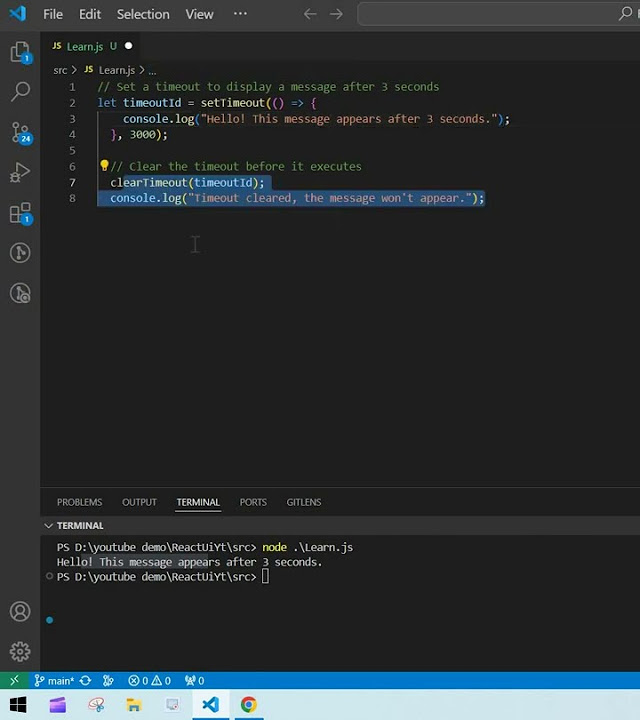 clearTimeout in js - YouTube