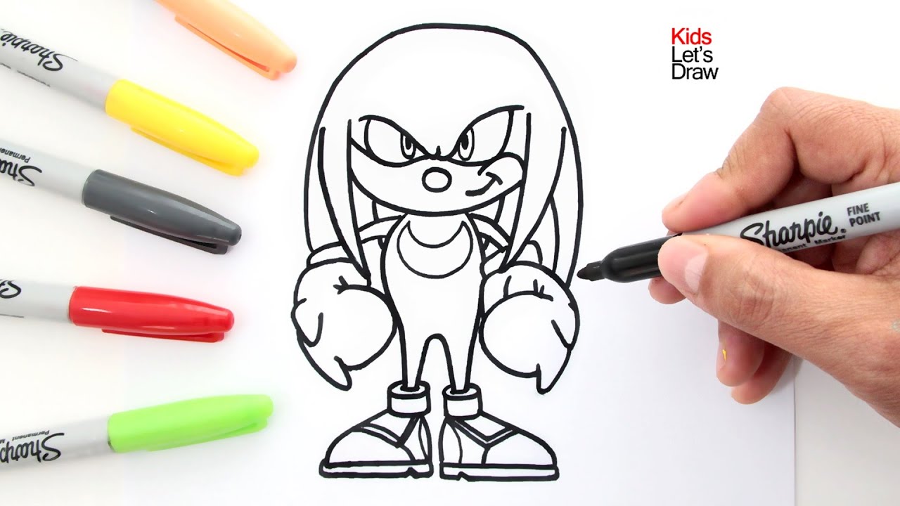 How to draw KNUCKLES the Echidna | Dibujando a Nudillos el Equidna ...