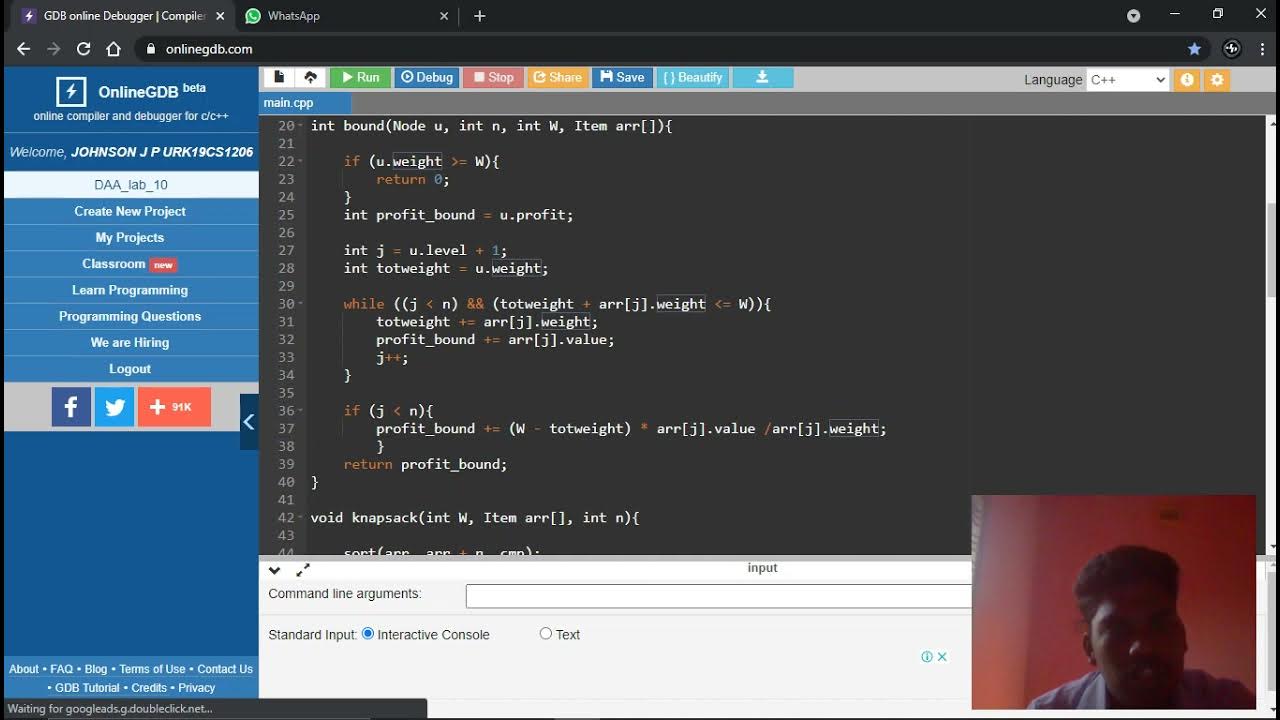 0/1 Knapsack problem using Branch and Bound Method. - YouTube