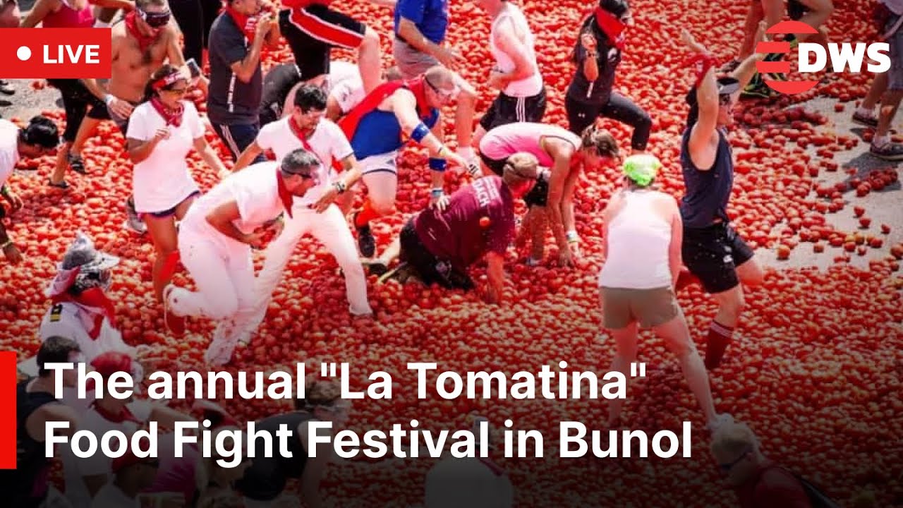 LIVE: La Tomatina 2025 – Epic Tomato Fight Festival in Buñol, Spain ...