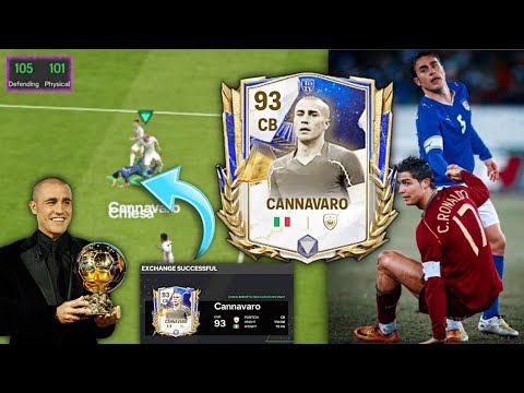 FREE ICON CB CANNAVARO REVIEW! FC MOBILE - YouTube