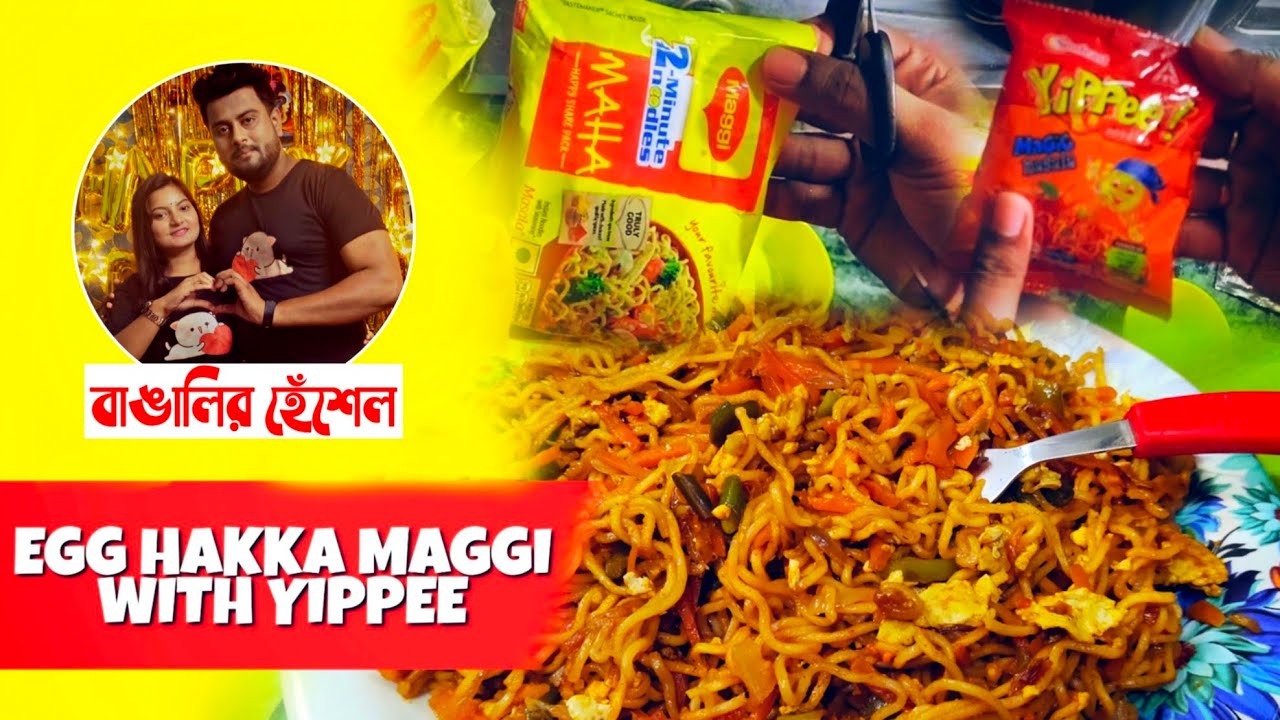 Chinese Style Egg Hakka Maggi with Yipee l How to Make Egg Maggi Masala ...