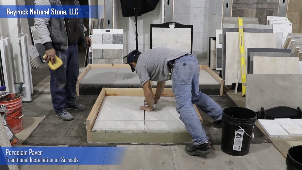 03 Porcelain Paver Installation on Screeds2 - YouTube