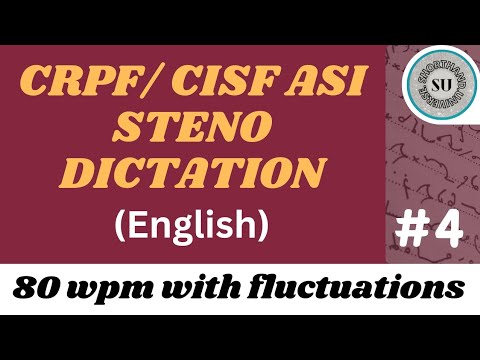 CRPF/ CISF ASI STENO DICTATION (English) |80wpm (with fluctuations)|800 ...