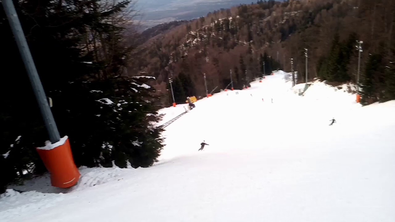 Snowblading on Crveni spust (Red Slope) on Medvednica (Sljeme) mountain ...