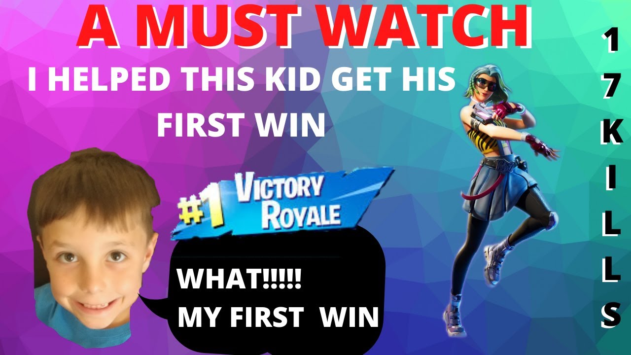 I carried this 8 year old to his first win in Fortnite - YouTube