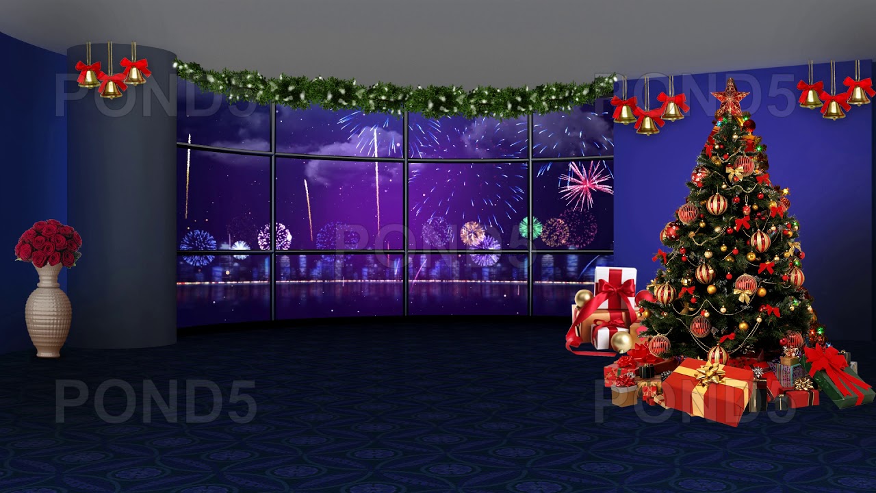Christmas TV Studio Set 46- Virtual Green Screen Background Loop - YouTube
