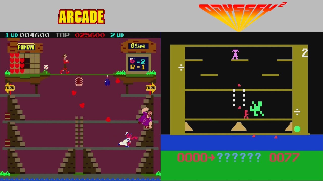 All Arcade Vs Odyssey 2 Games Compared Side By Side - YouTube