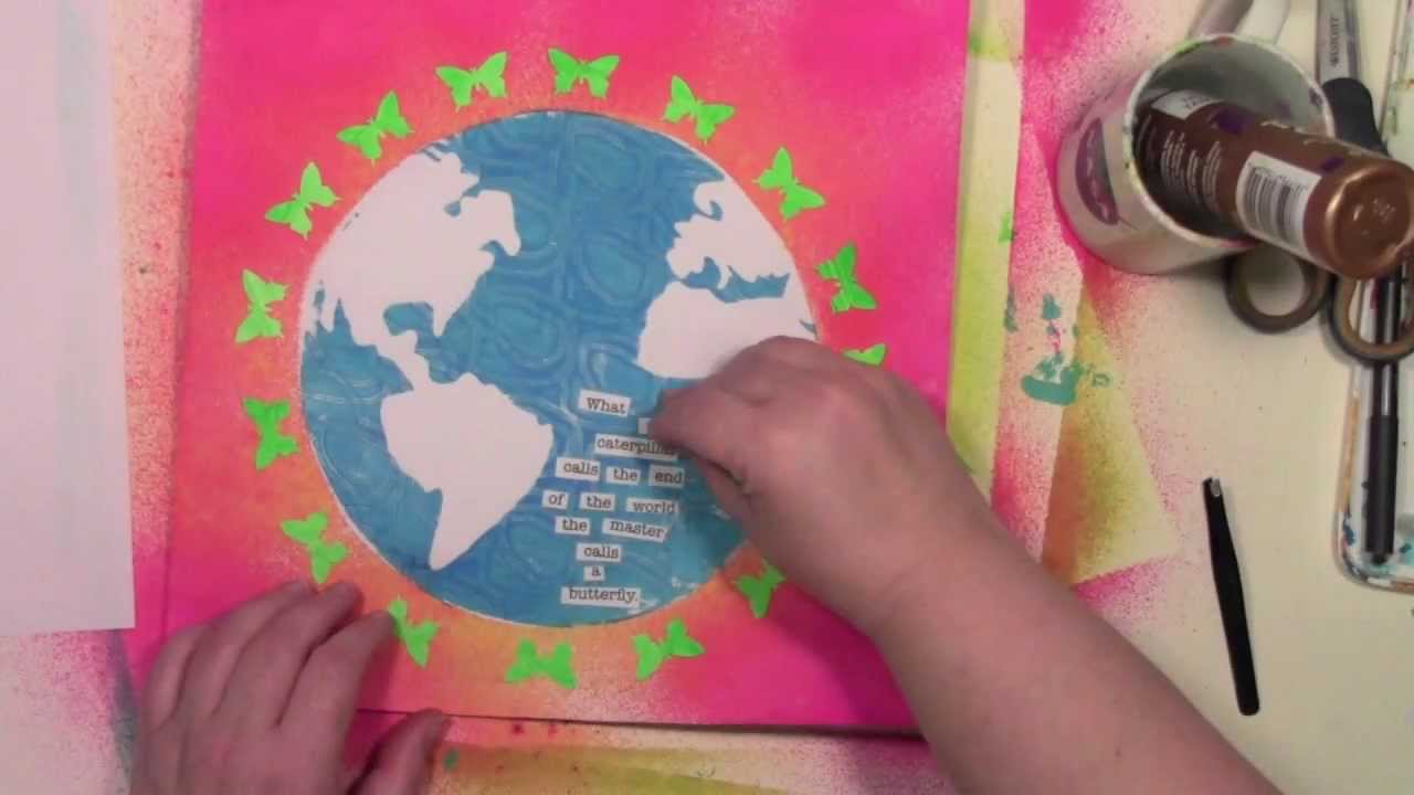 The round Gelli Plate with 2 colors of paint tutorial - YouTube