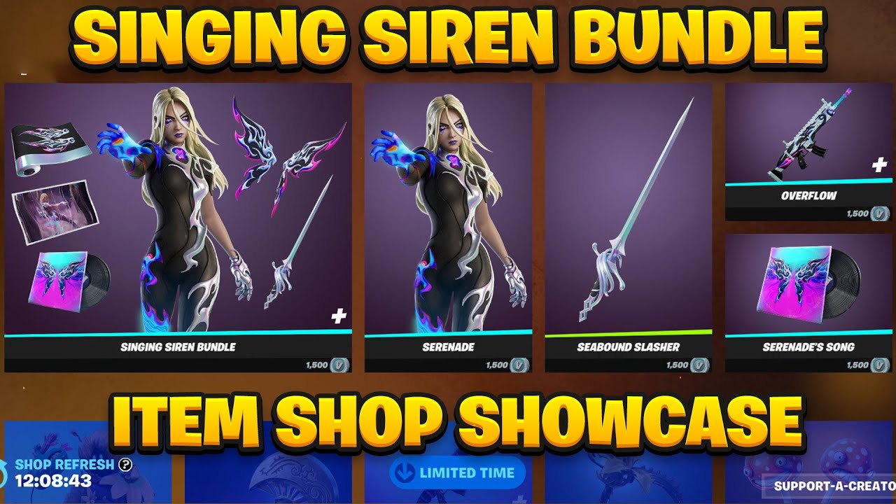 Singing Siren Bundle Fortnite Item Shop Showcase! (Serenade Skin) - YouTube