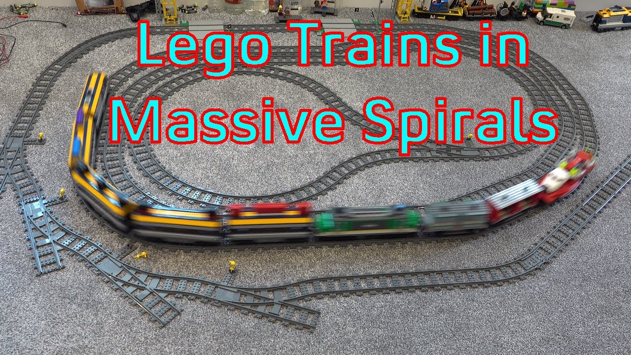 Lego Train on spiral tracks - YouTube