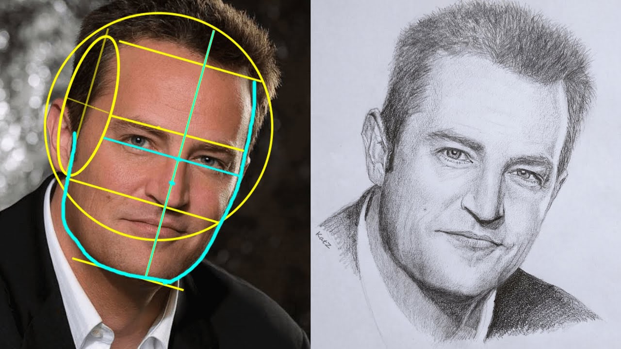 Drawing Matthew Perry Portrait - Matthew Perry Tribute Portrait - YouTube