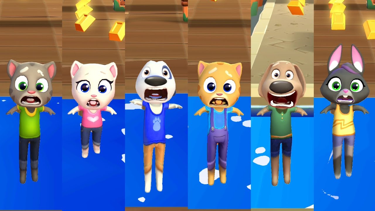 Talking Tom Time Rush All Characters Quickly Drown in Water Funny Fails ...