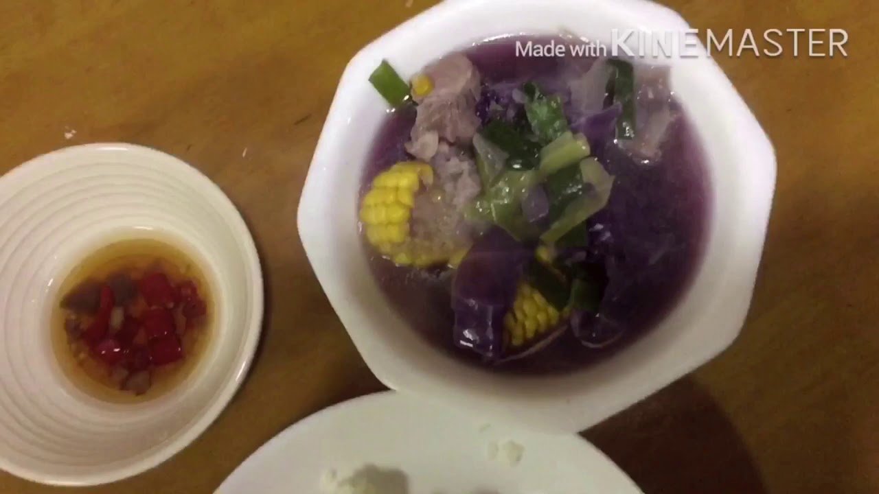 Violet na repolyo sa nilagang baboy - YouTube