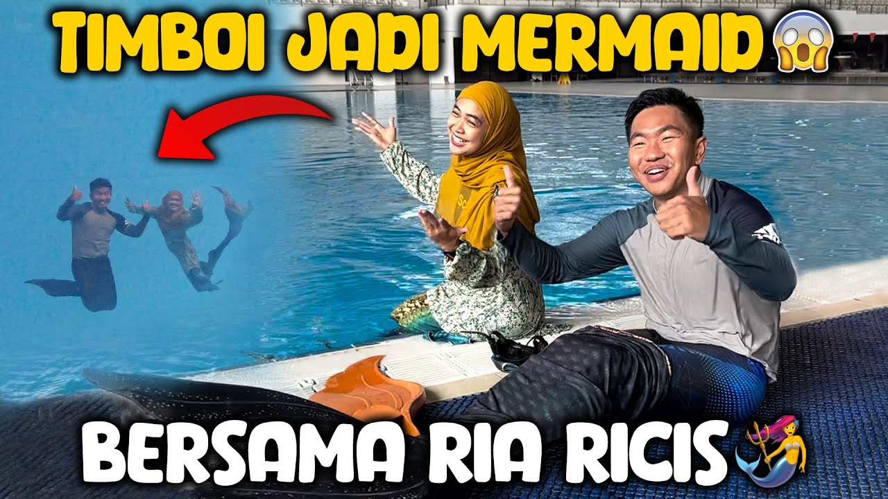 TIMBOI DITANTANG RIA RICIS JADI MERMAID ?! 🧜‍♀️🧜🏻‍♂️😱 APAKAH TIMBOI ...