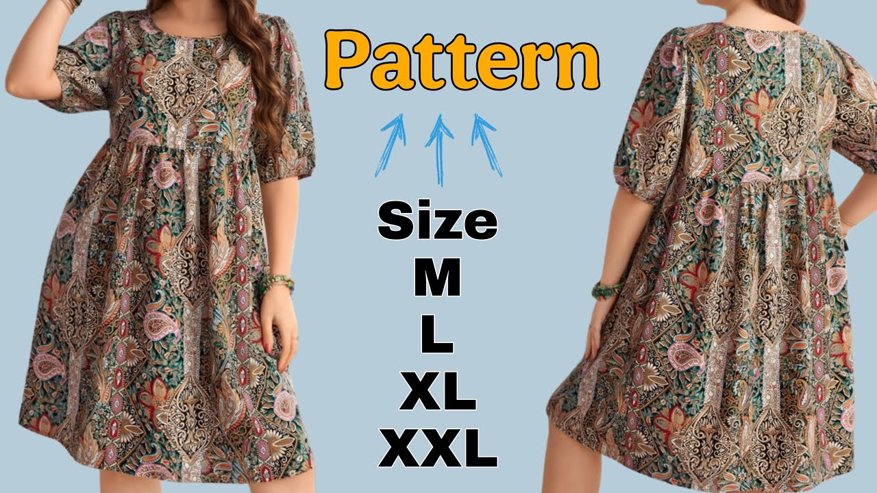 ️️ Draw a simple and beautiful dress pattern in less than 15 minutes ...