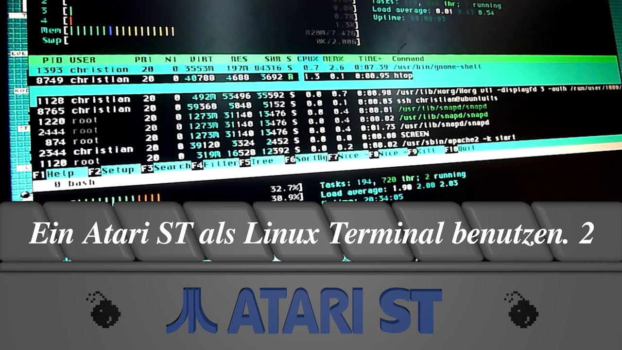 Ein Atari ST (Mega STE ) als Linux Terminal benutzen. Video 2 - YouTube