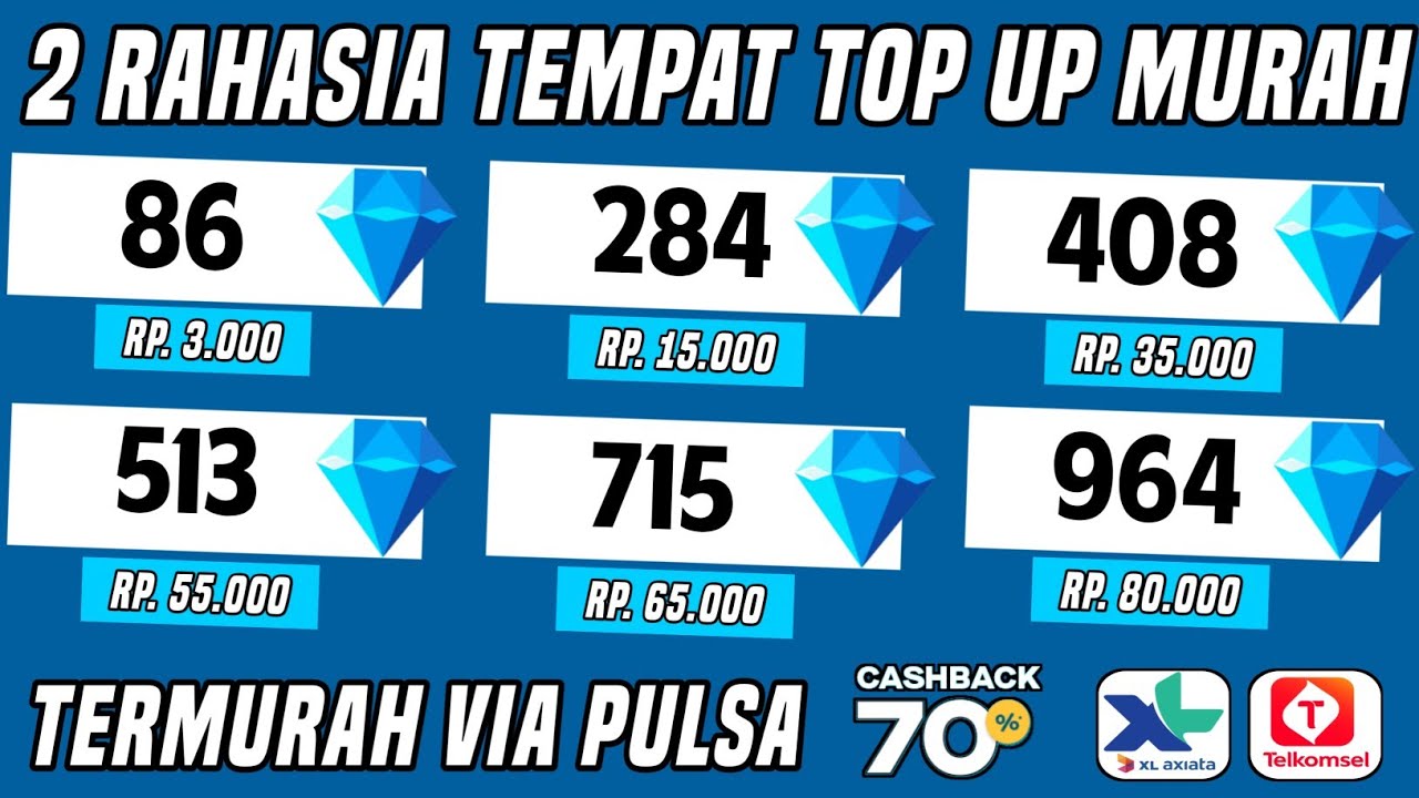 2 RAHASIA TEMPAT TOP UP DIAMOND MLBB PALING MURAH VIA PULSA ! TEMPAT ...