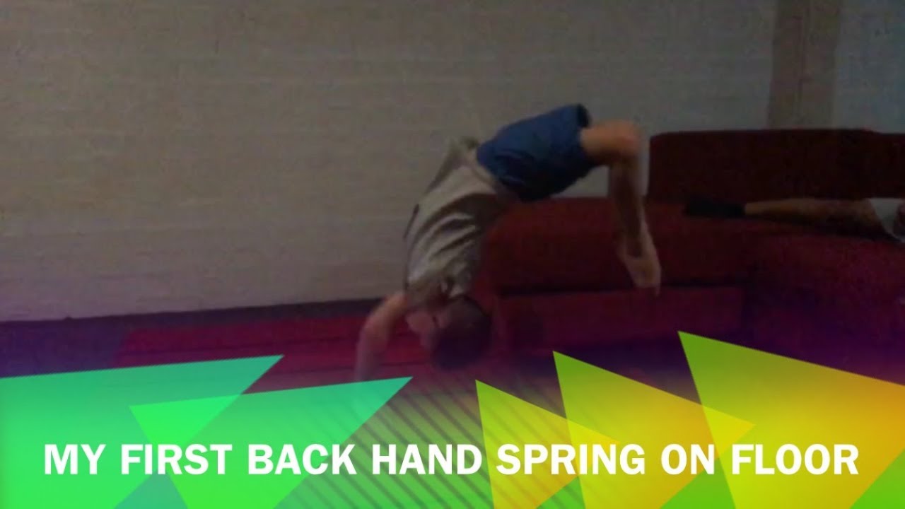 First back hand spring - 6 yr old - YouTube