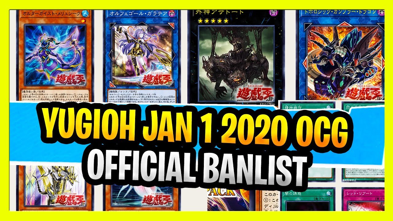 YUGIOH JAN 1 2020 OCG OFFICIAL BANLIST Orcust Hit Skystriker hit, Burn ...