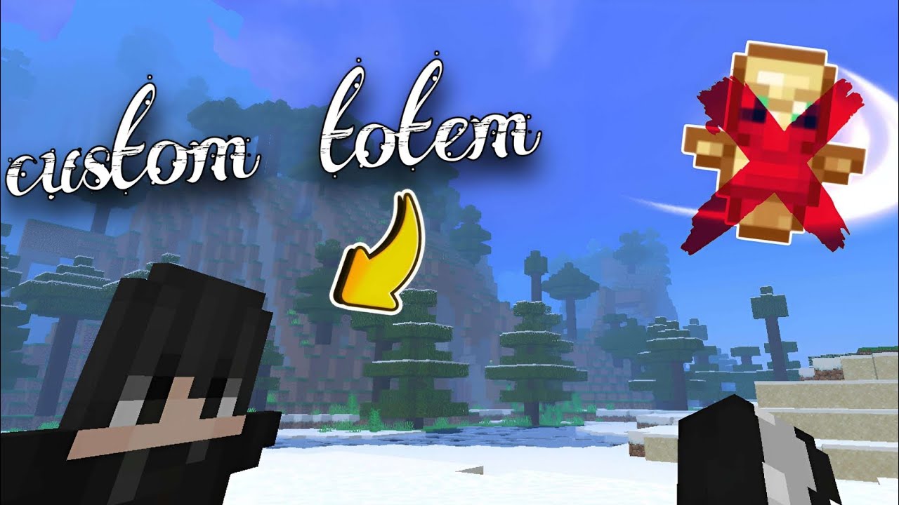How to make custom totem by your own skin 🥰🥰 || Minecraft pocket ...