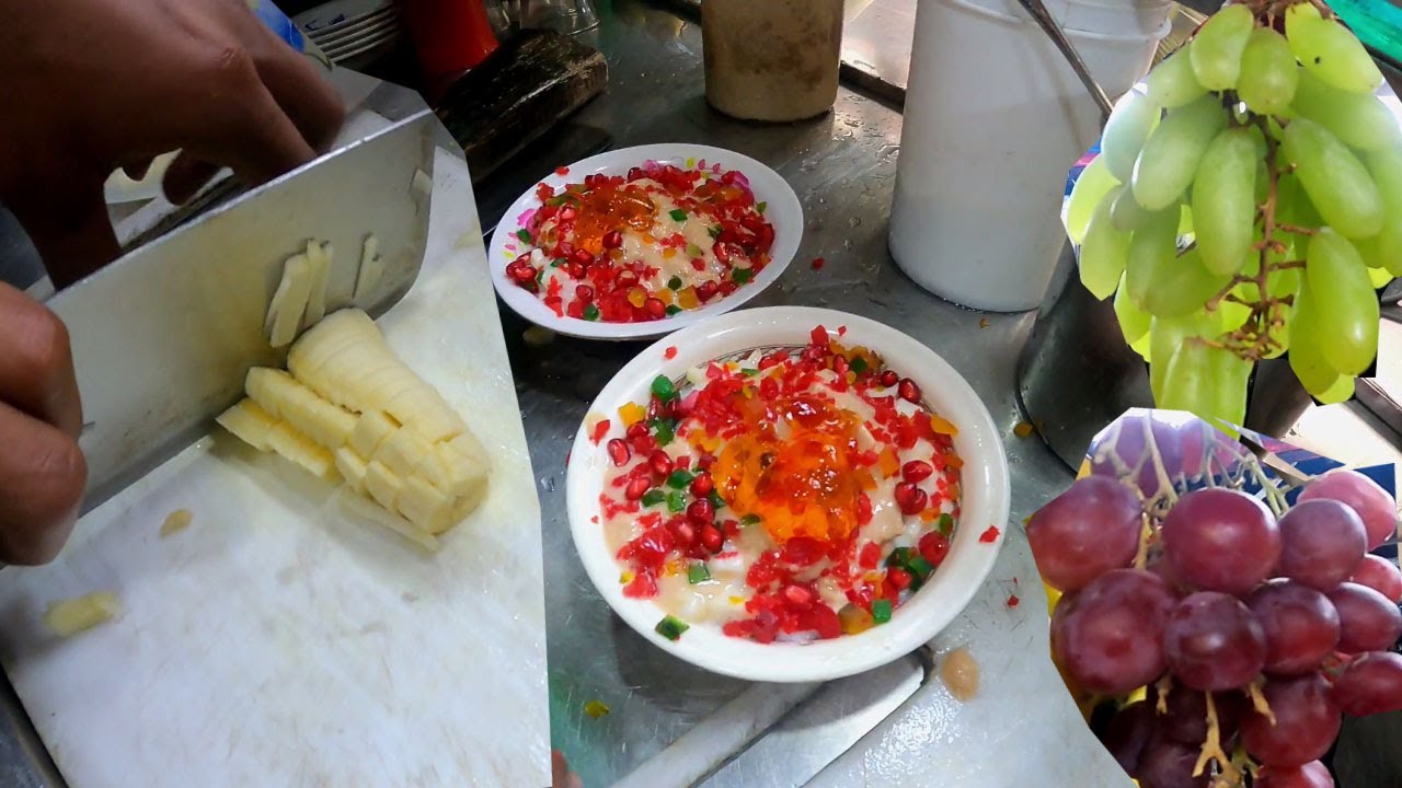 Asian Fruit falooda recipe! Tasty Mix frutis Salad Making Skills! # ...