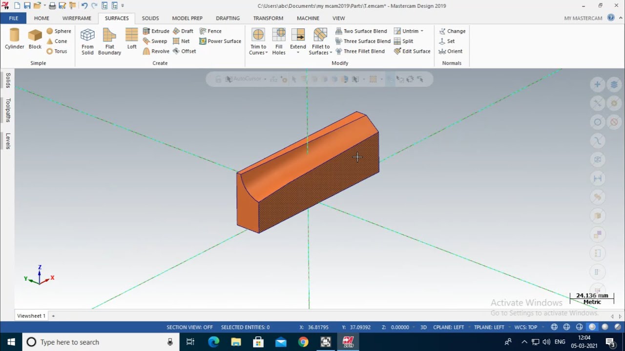 Mastercam surface modeling.1. Net surface, 2. Flat boundary - YouTube
