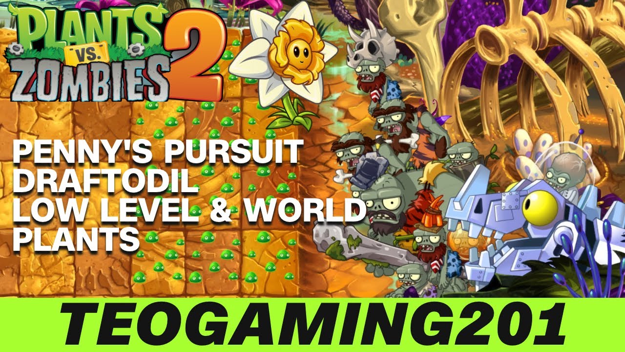 PvZ 2 | Penny's Pursuit Draftodil | Level 1-5 & Zomboss | LOW LEVEL ...