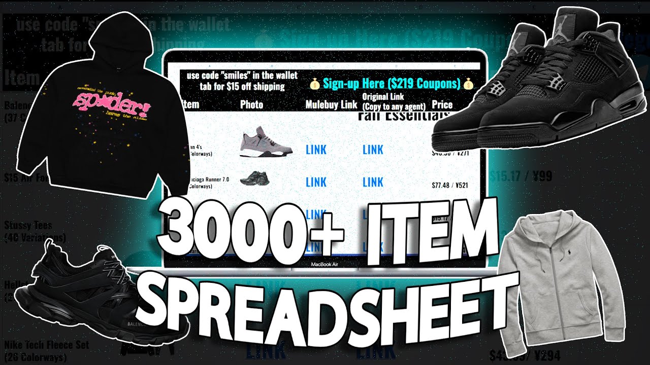 THE ULTIMATE REP SPREADSHEET | BEST FINDS - YouTube