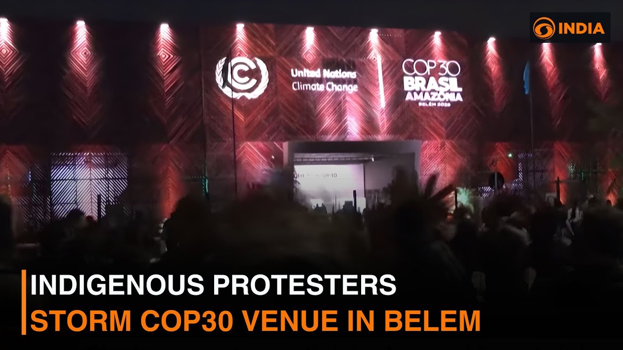Indigenous protesters storm COP30 venue in Belem - YouTube