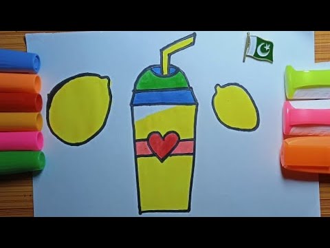 How To Draw Lemon Juice |Kids Toddler's for Drawing, Colouring and ...