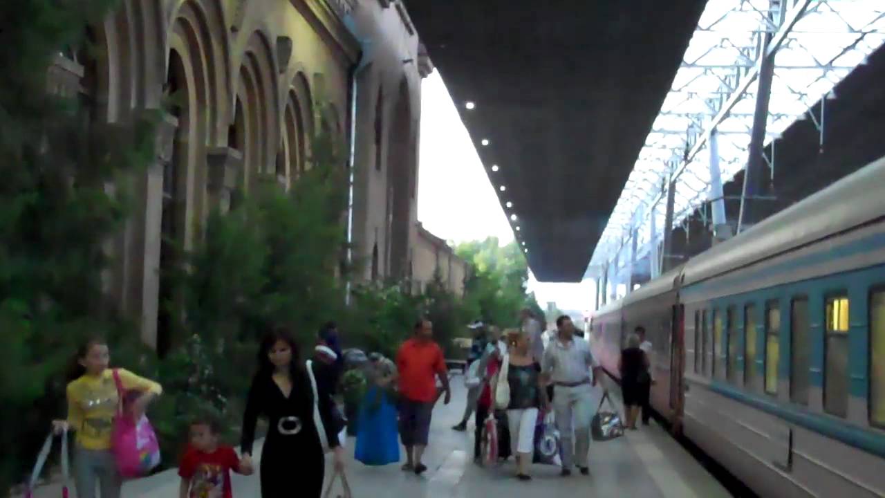 Arrival at Yerevan Armenia Train Station from Tbilisi Georgia September ...