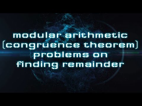 Modular arithmetic ( Congruence theorem): finding remainder - YouTube