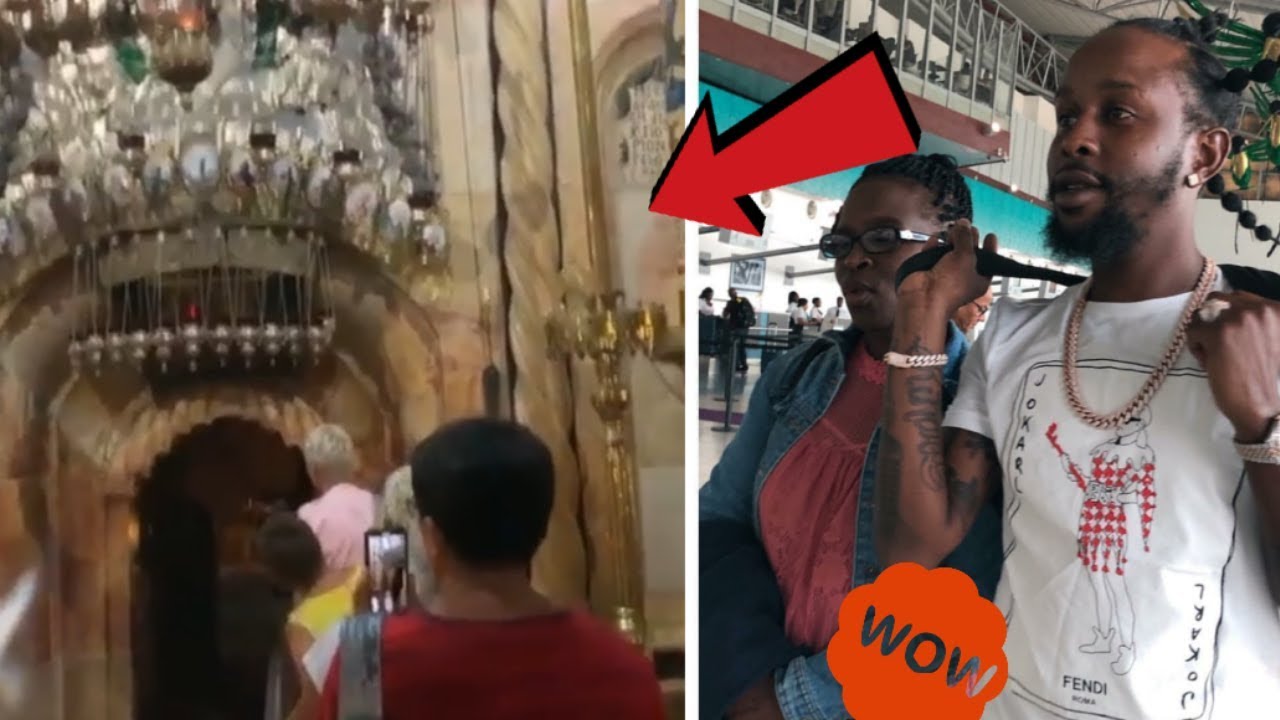 Popcaan took his Mother Ms Rona to see Jesus Tomb (Grave) - YouTube