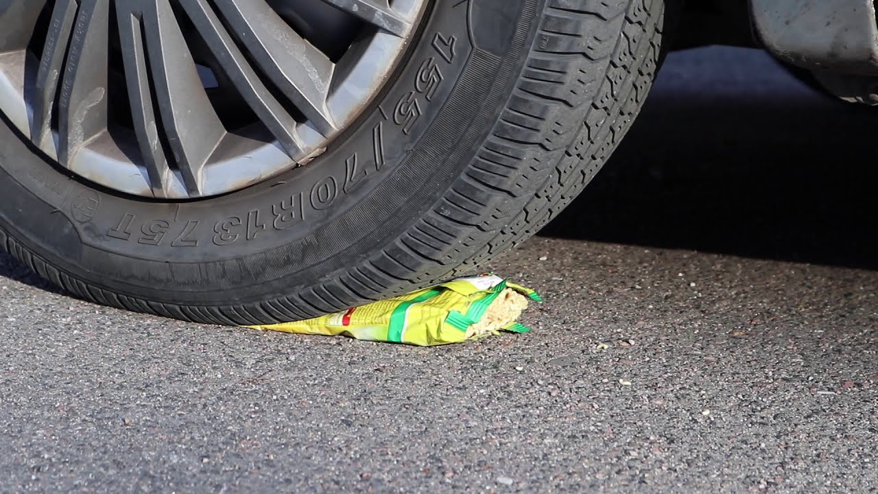 MOST SATISFYING CAR TIRE CRUSHING VIDEO ASRM Experiment: Crushing ...