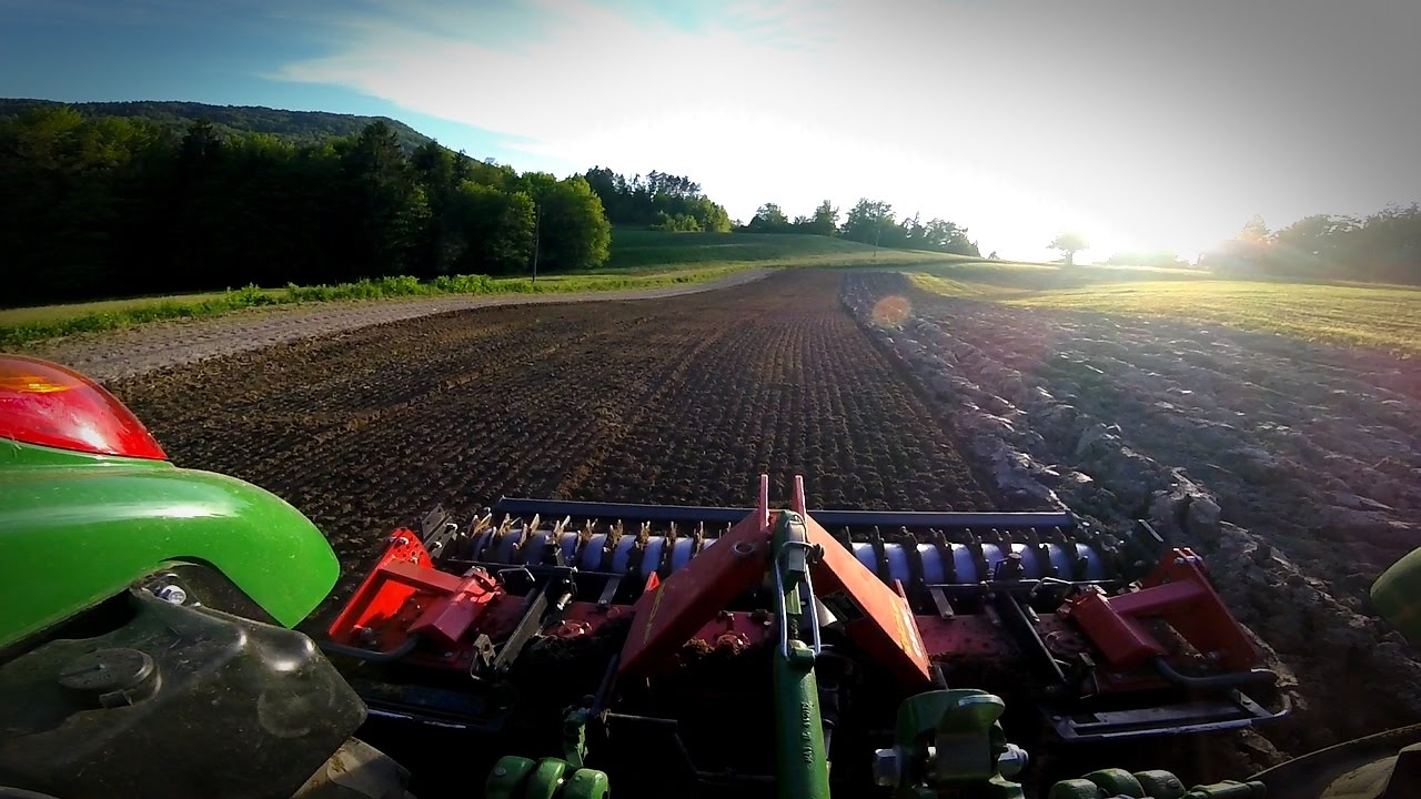 Power harrowing small field - YouTube