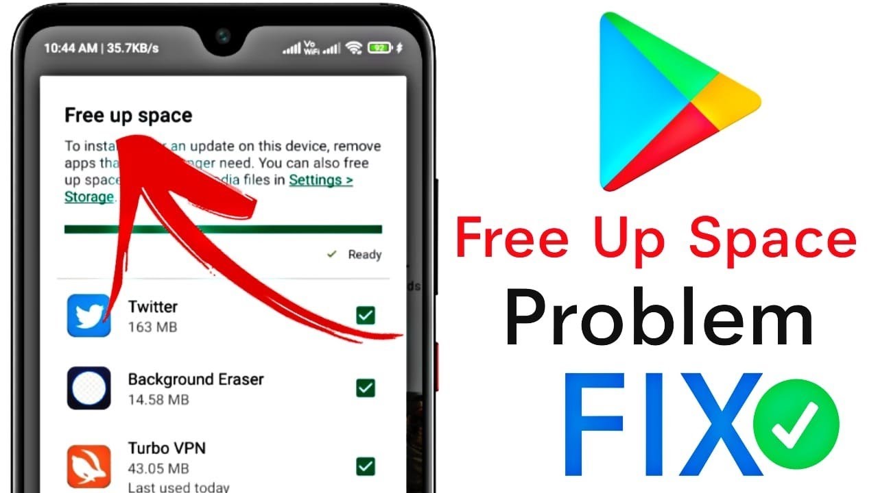 how to fix google play store free up space problem(in hindi)🔥🔥 | - YouTube