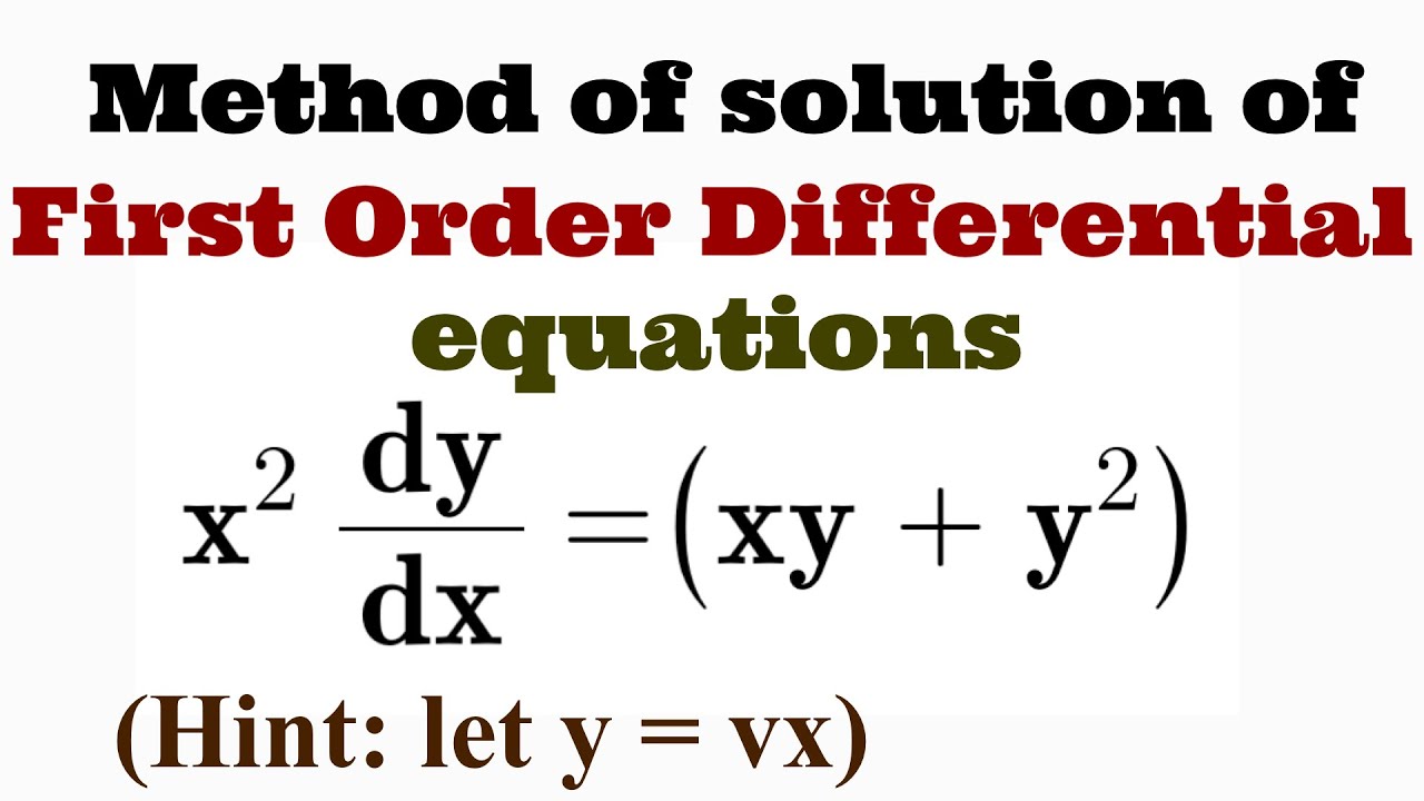 How to solve First Order Homogeneous Differential Equation | First ...