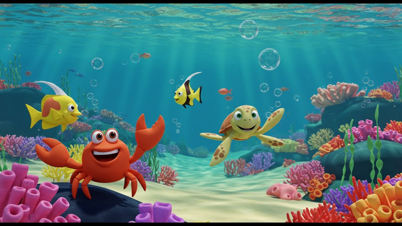 "Underwater Friends 🌊🐠 | 3D Cartoon Sea Animals Poem for Kids" - YouTube