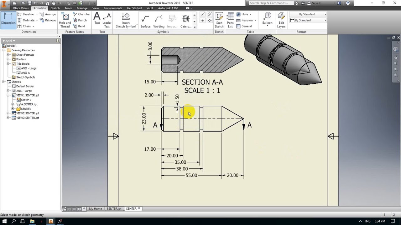 TUTORIAL DASAR INVENTOR UNTUK MEMBUAT JOBSHEET PEMBUBUTAN - YouTube