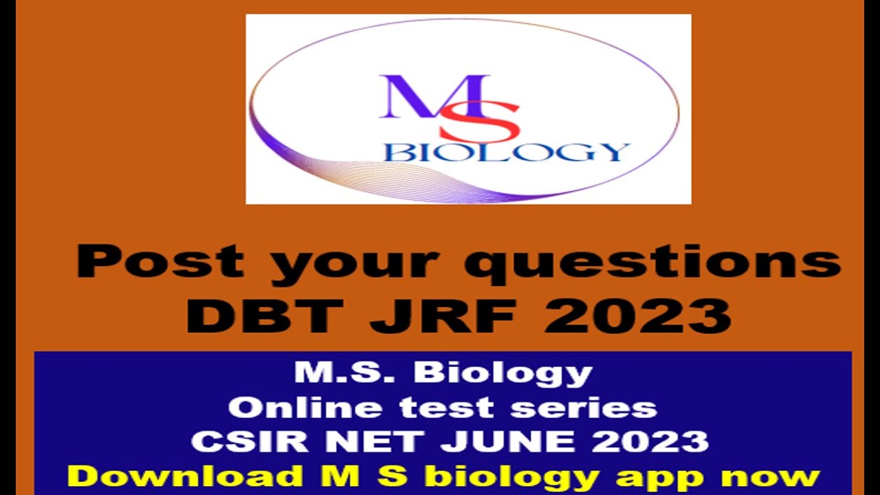 Post your question DBT BET JRF 2023 | CSIR NET |LIFE SCIENCE |M S ...